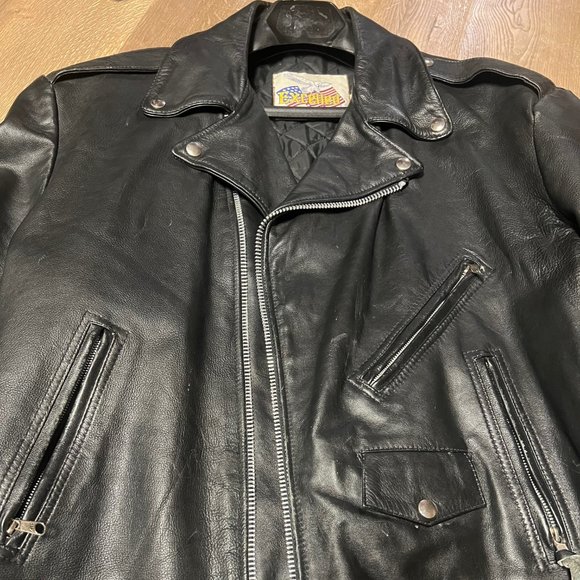 Excelled | Jackets & Coats | Vintage Mens Excelled Black Leather Jacket ...